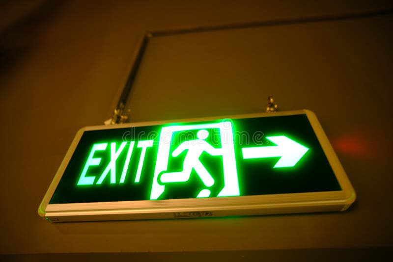 Exit Sign Lamp stock photo. Image of door, protection - 259275304