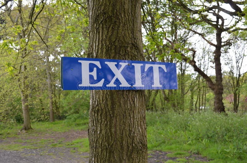 Exit sign. stock image. Image of wood, trees, notice - 40102541