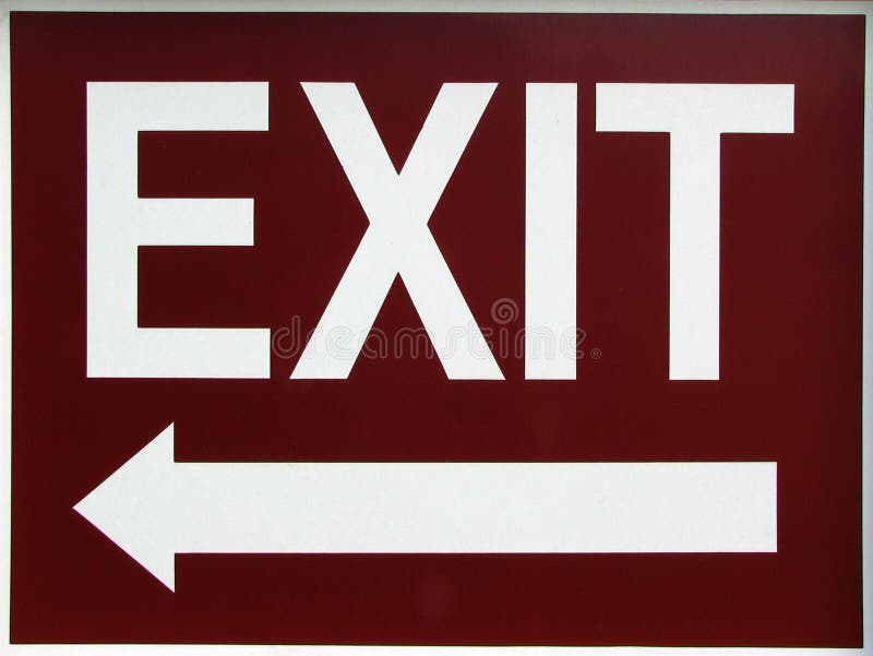 Exit Sign With Left Arrow stock image. Image of down, exit - 640025