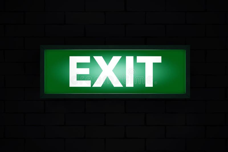 Exit Sign Light Box. 3d Rendering Stock Illustration - Illustration of ...