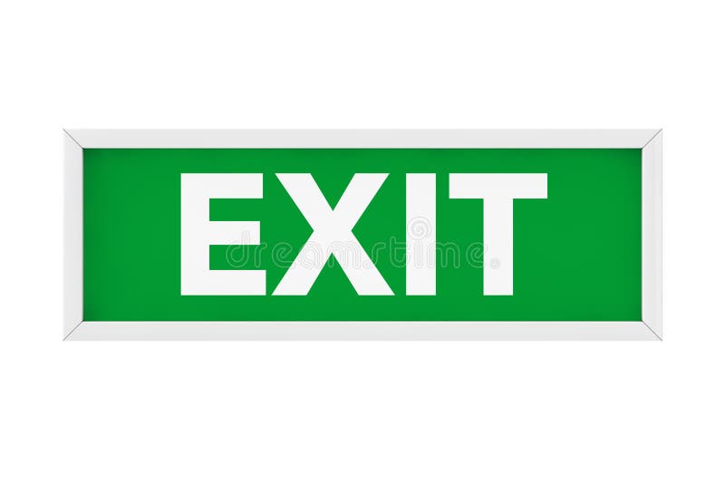 Exit Sign Light Box. 3d Rendering Stock Illustration - Illustration of ...