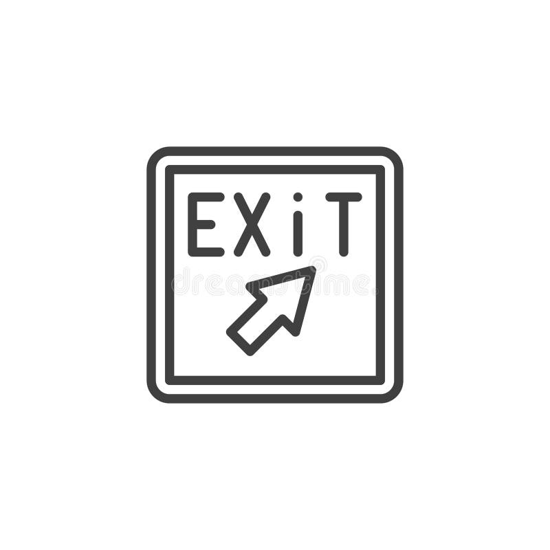 Exit Sign line icon stock vector. Illustration of signpost - 319930173