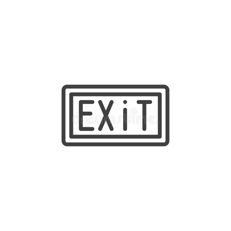 Exit sign line icon stock vector. Illustration of emergency - 261396429