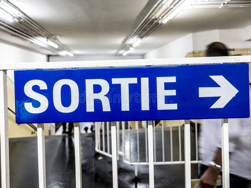 Exit sign France stock photo. Image of blue, transport - 37979042