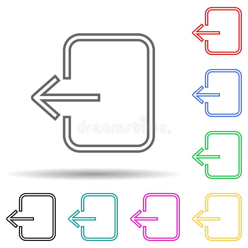 Exit Sign Multi Color Style Icon Simple Thin Line Outline Vector Of Web Icons For Ui And Ux