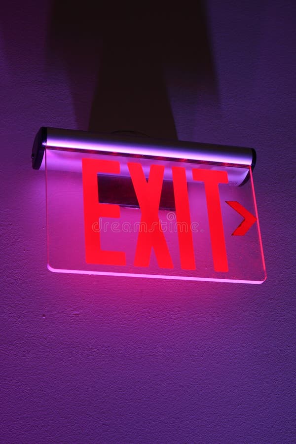 Exit sign stock photo. Image of exit, product, purple - 65613858