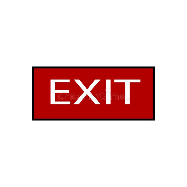 Exit Sign. Red Rectangular Board. White Bold Text. Vector Safety Symbol ...