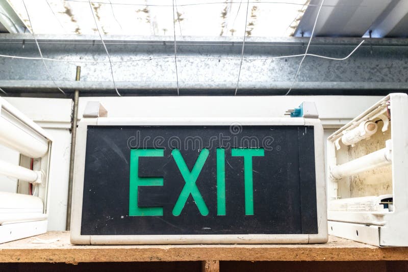 Exit Sign stock image. Image of hipster, evacuation, building - 41406063