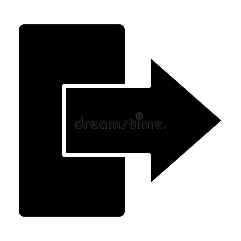 Exit Sign Solid Icon. Door and Right Arrow Vector Illustration Isolated ...