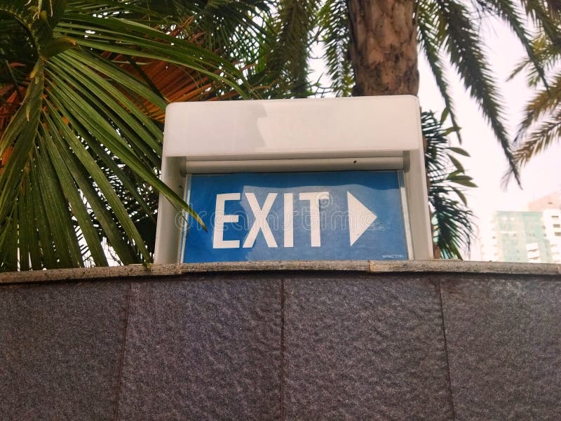Exit Sign on Some Garden Pool Stock Photo - Image of pool, garden ...