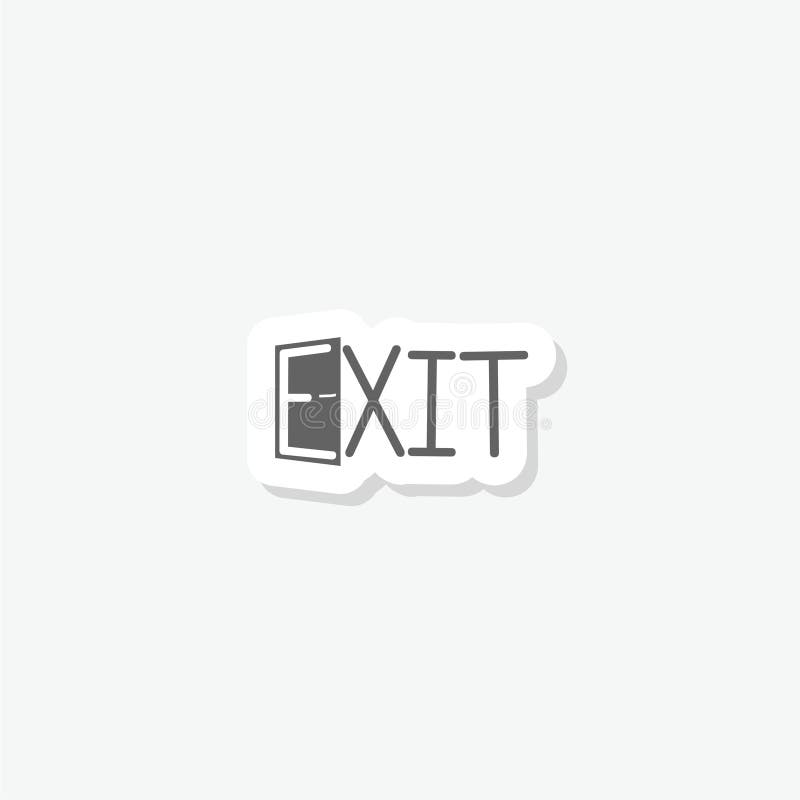 Exit Sign Sticker Isolated on Gray Background Stock Vector ...