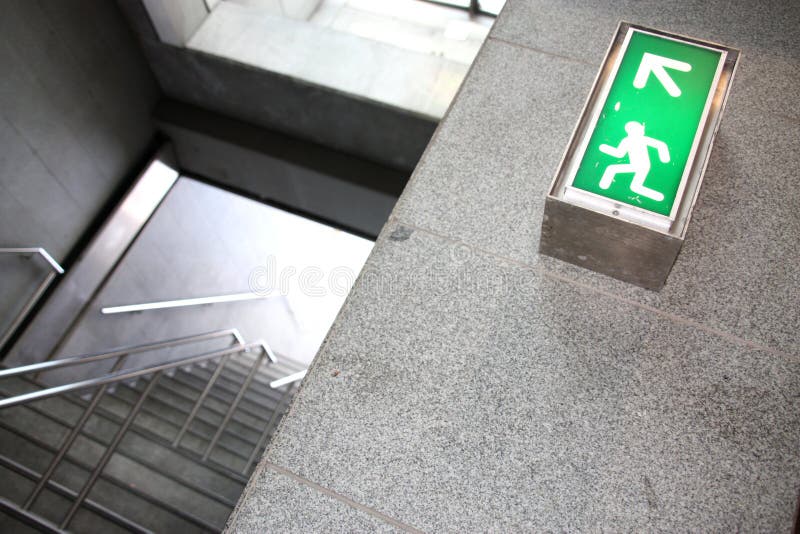 Exit Sign in the Subway Station Stock Image - Image of green, concrete ...