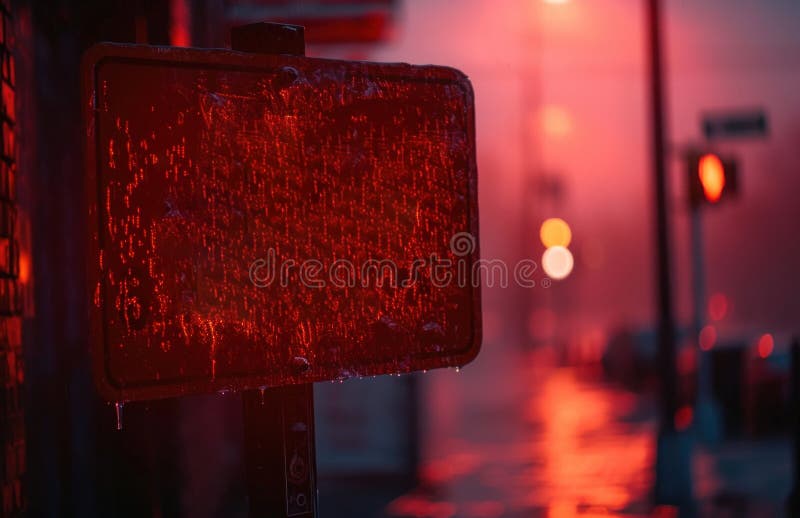 Exit Sign at Sunset during a Storm Exit Stock Illustration ...