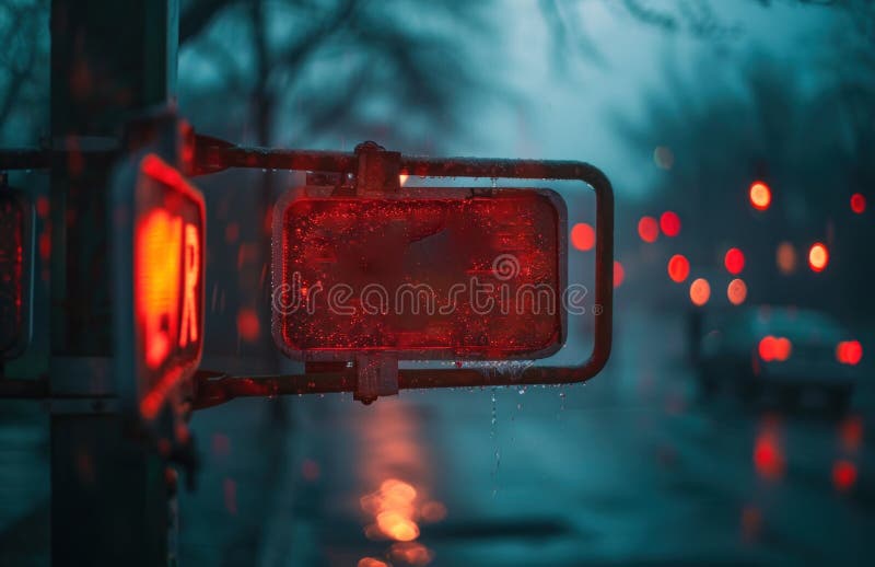 Exit Sign at Sunset during a Storm Exit Stock Illustration ...