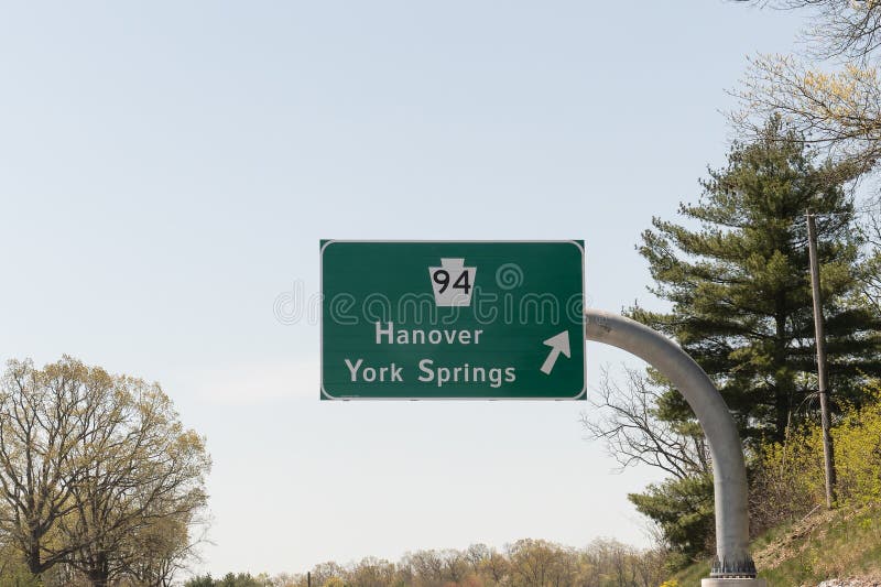 Exit Sign on US-15 for PA-94 Stock Image - Image of green, pennsylvania ...
