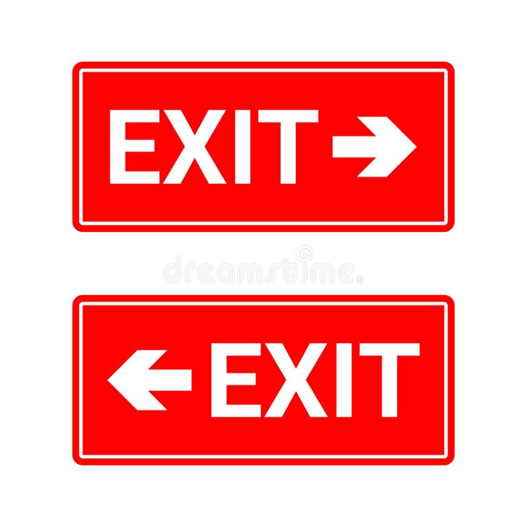 Red Exit Sign Vector Design Emergency Exit Direction Symbol for Safety ...