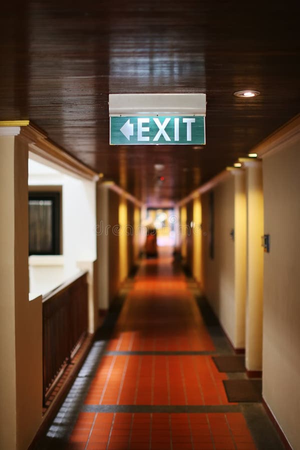 Exit sign on the wall stock image. Image of exit, modern - 42741939