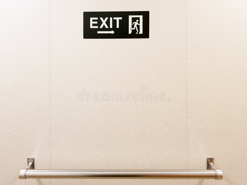 Exit Sign on the Wall of an Accommodation Building, Close-up Stock ...