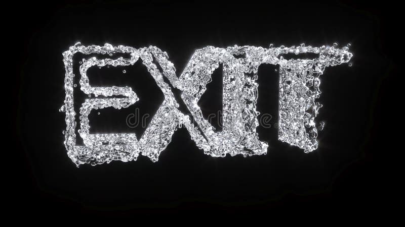Exit Sign Water Splash on Black Bg Save Stock Footage - Video of office ...