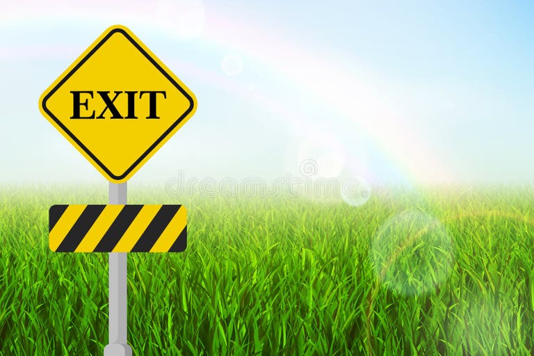 Exit. stock photo. Image of blue, closed, yellow, sign - 170354432
