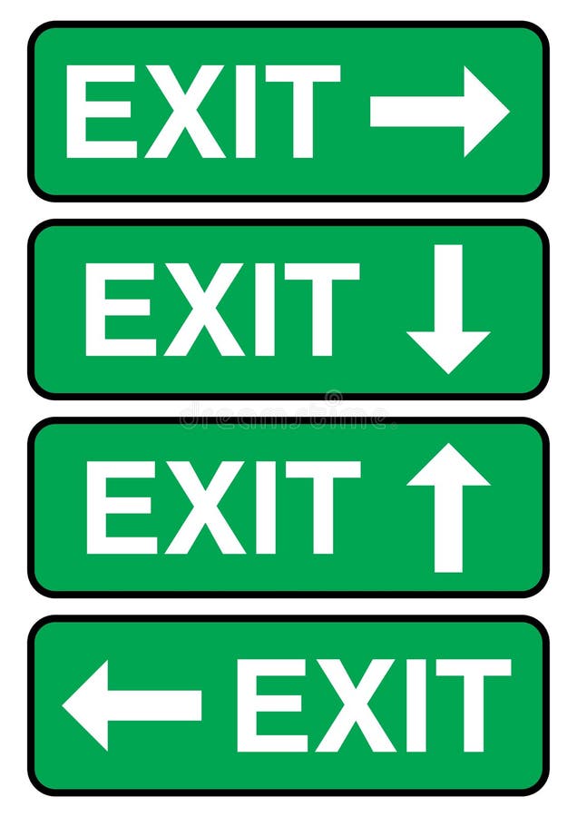 Exit signage stock illustration. Illustration of green - 10286595
