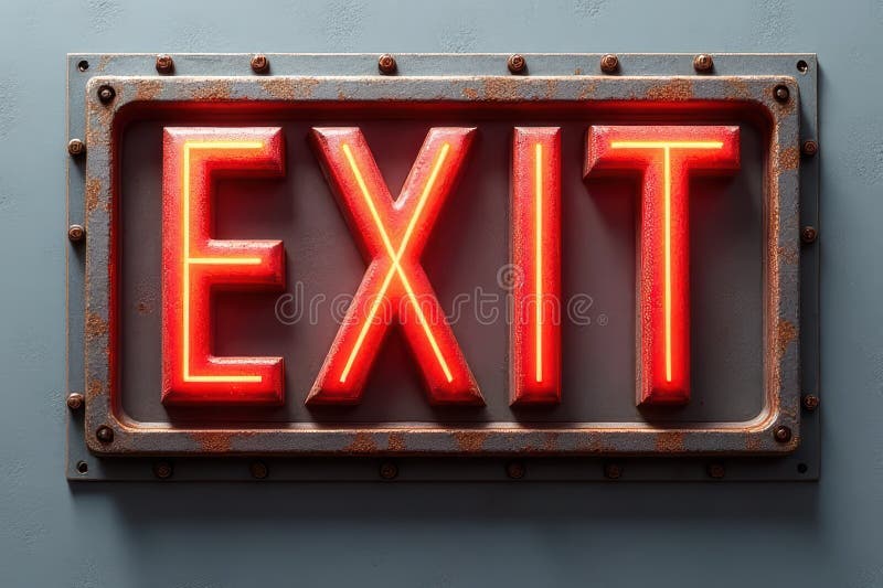 Modern Industrial Title - Exit Signal Stock Illustration - Illustration ...