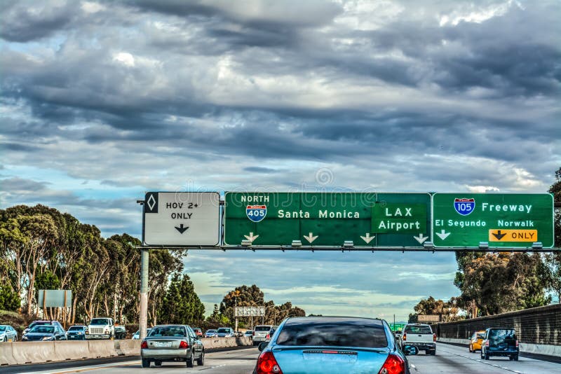 Los Angeles Exit Sign on 101 Freeway Southbound Stock Image - Image of ...