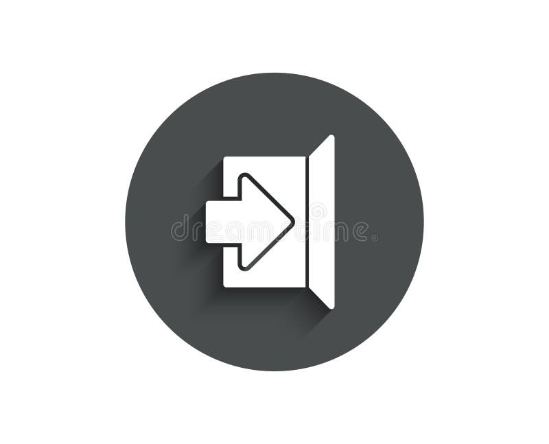 Exit Simple Icon. Open Door Sign Stock Vector - Illustration of button ...