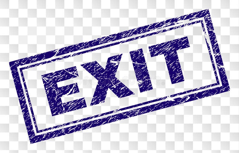 Scratched EXIT Rectangle Stamp Stock Vector - Illustration of word ...