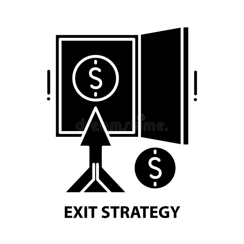 Exit Strategy Icon, Black Vector Sign with Editable Strokes, Concept ...