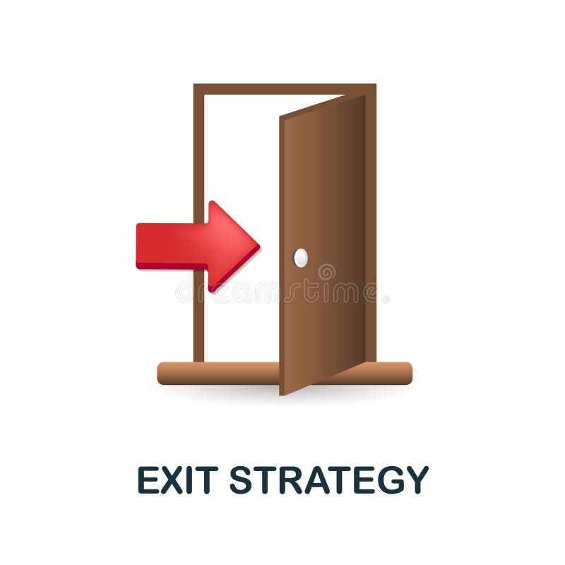 Exit Strategy Icon. 3d Illustration from Crowdfunding Collection ...