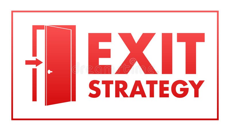 Exit Strategy Icon, Label. Emergency, Protection. Vector Stock ...