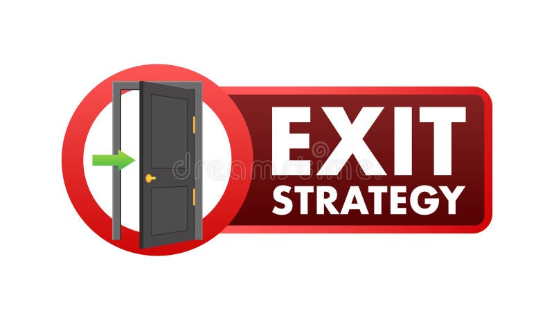 Exit Strategy Icon, Label. Emergency, Protection. Vector Stock ...