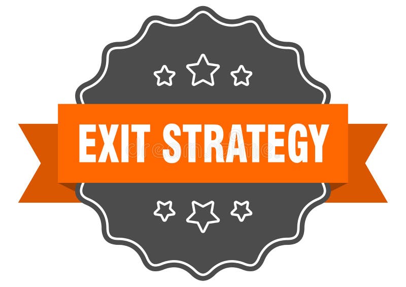 Exit strategy ribbon. stock vector. Illustration of label - 191263684