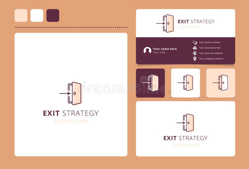Exit Strategy Logo Design with Editable Slogan. Branding Book and ...