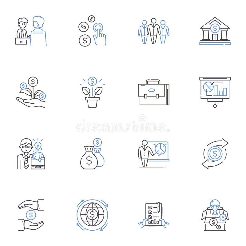 Exit Strategy Line Icons Collection. Contingency, Planning, Optimize ...