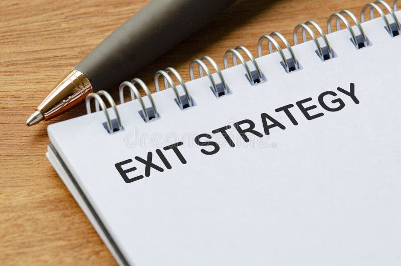Exit Strategy Text on White Notepad. Business Concept Stock Photo ...
