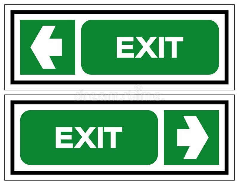 Exit Symbol Sign, Vector Illustration, Isolate on White Background ...