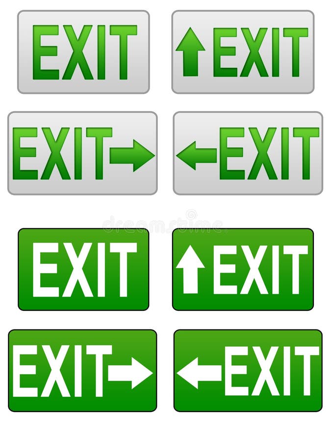Exit symbols stock illustration. Illustration of emergency - 7427393