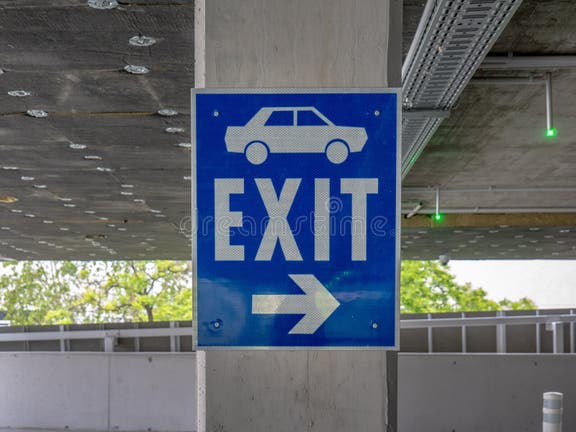 Exit Table in a Parking House Stock Image - Image of empty, light ...