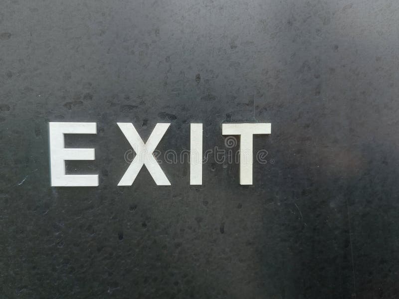 Exit text stock image. Image of label, iron, font, copy - 260495109