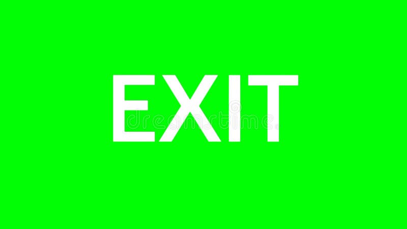 Exit Text Green Screen Animated Video Stock Video - Video of exitmark ...