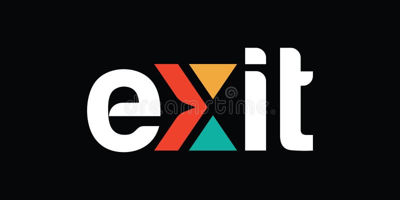 Exit Text Logo Graphic, Exit Typography Design Vector Stock ...