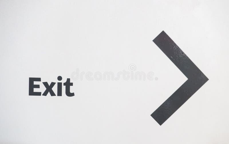Exit Text Message on Wall Gray and the Exit Arrow Stock Photo - Image ...