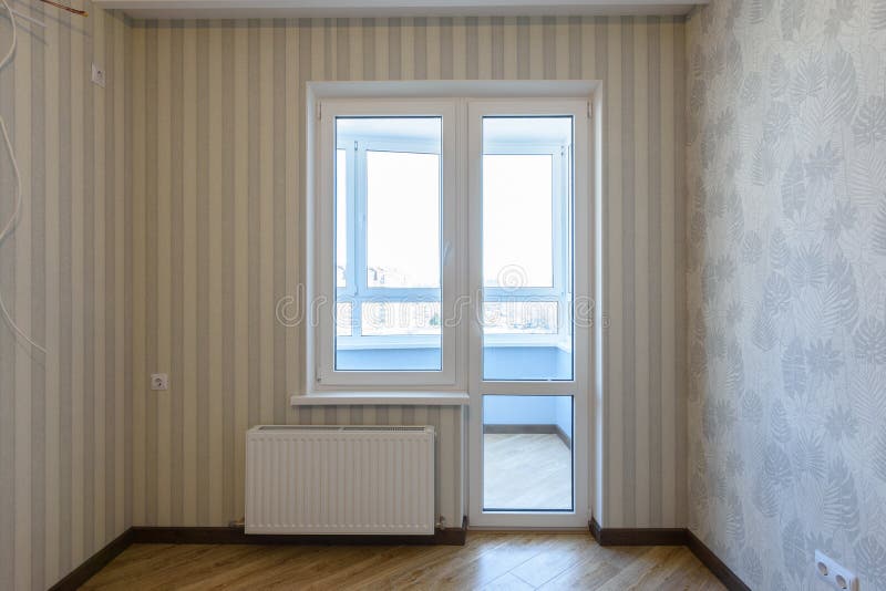 Exit To the Balcony in the Interior with Plastic Windows without ...