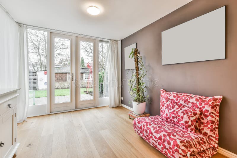 Exit To the Courtyard of a Modern House Stock Image - Image of estate ...