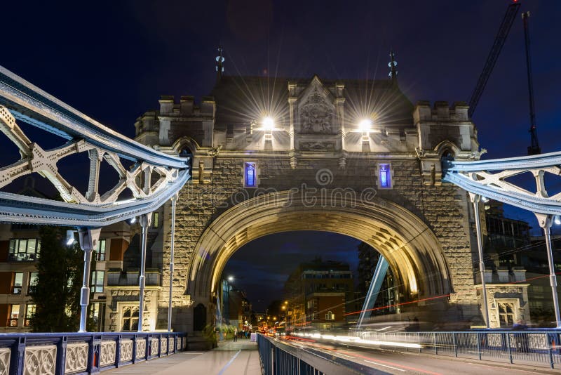 Exit from Tower Bridge Which Spans the Thames in London. Stock Photo ...
