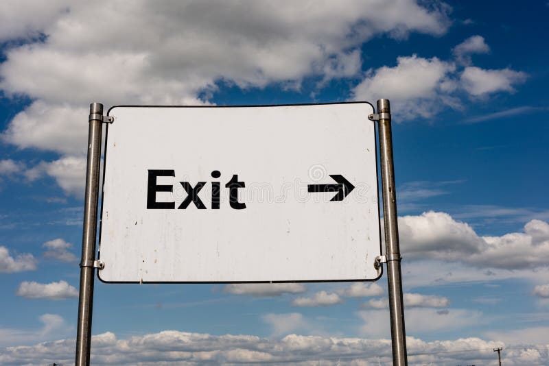 Exit Traffic Sign Cloud Sky Stock Photo - Image of clouds, road: 72882256