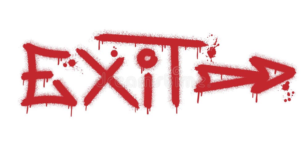 Exit. Urban Street Graffiti Style with Splash Effects and Drops in Red ...