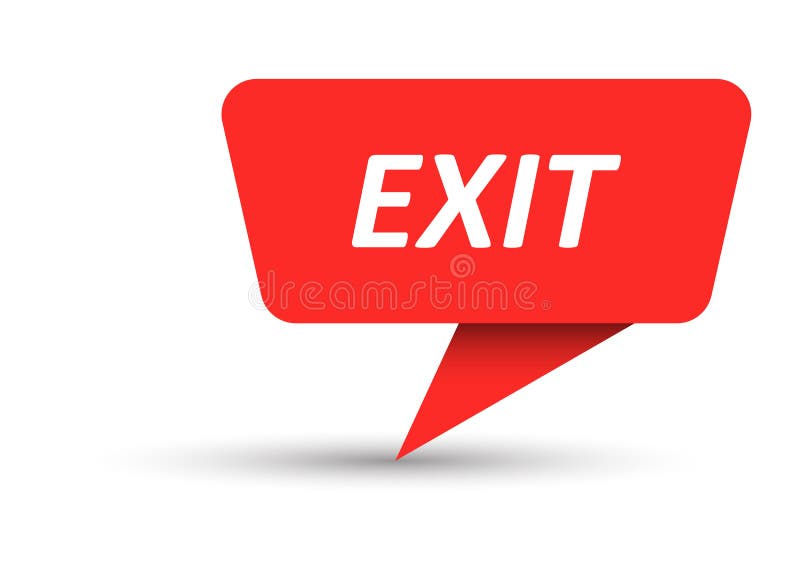 EXIT. Vector Banner, Pointer, Sticker, Label or Speech Bubble Stock ...